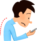 Man with bad posture while using cell phone | Free Clipart ...